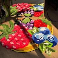 Lemon Fruit Handmade Tufted Accent Rug - Etsy
