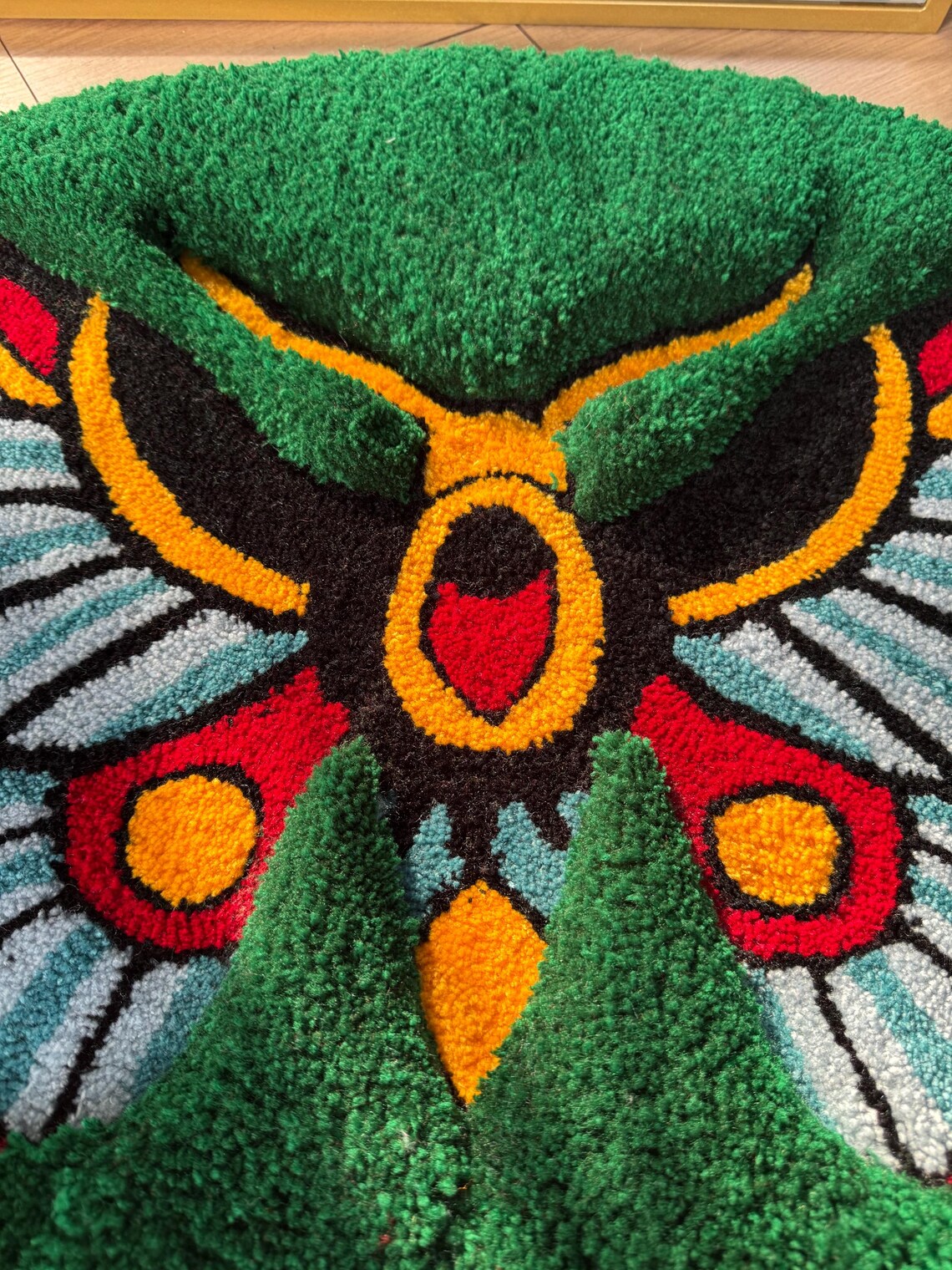 Oldschool Butterfly 3D Fluffy Handmade Tufted Rug, Fluffy Home Decor ...