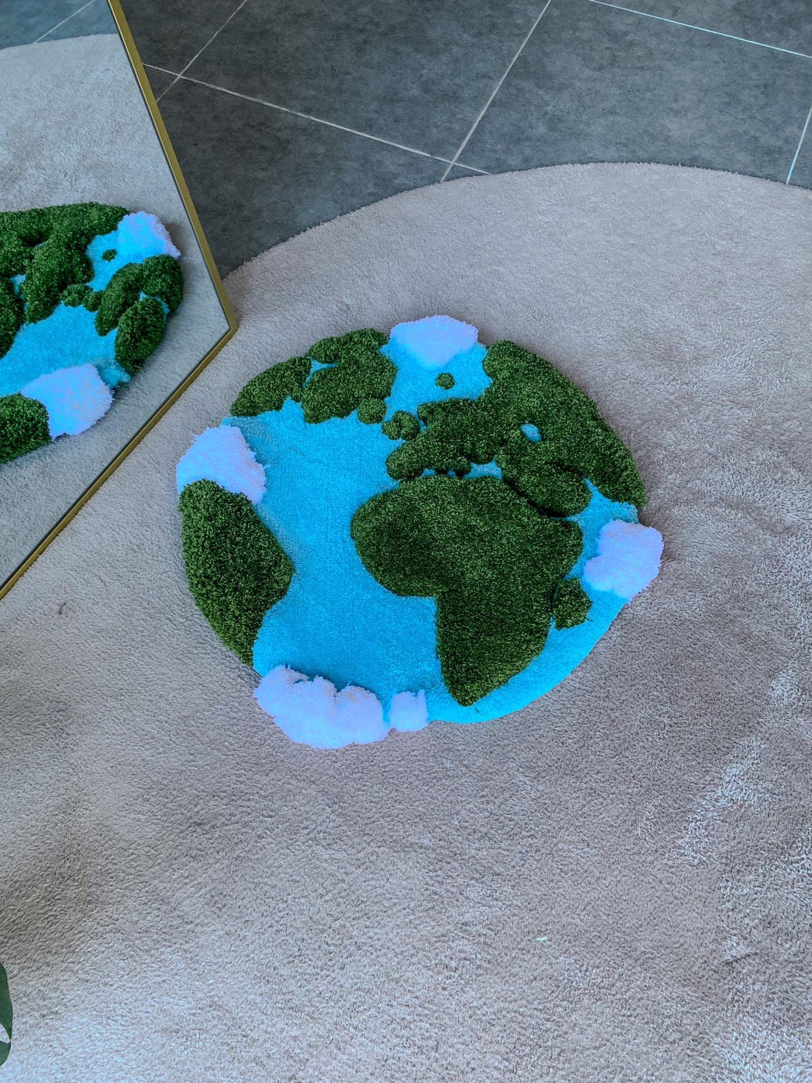 3D World Map Tufted Rug - Geometric World Map Area Rug, Interactive Rug ...