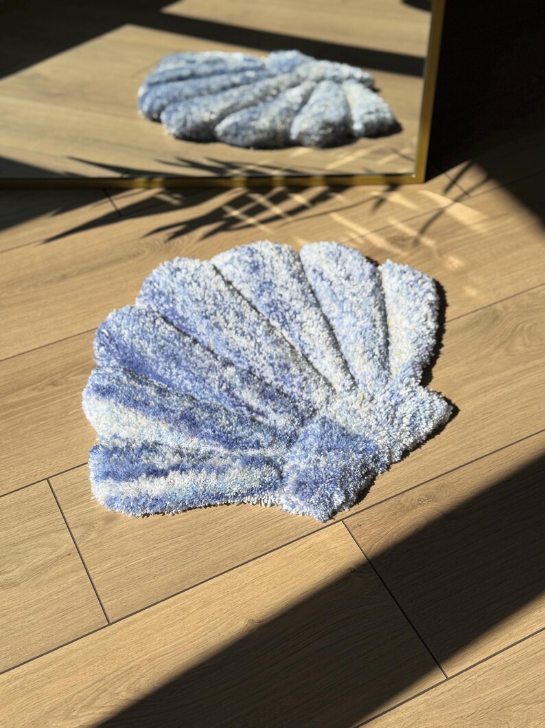 3D Oyster Tufted Rug – Fluffy Handmade Coastal Carpet – Soft Ocean ...