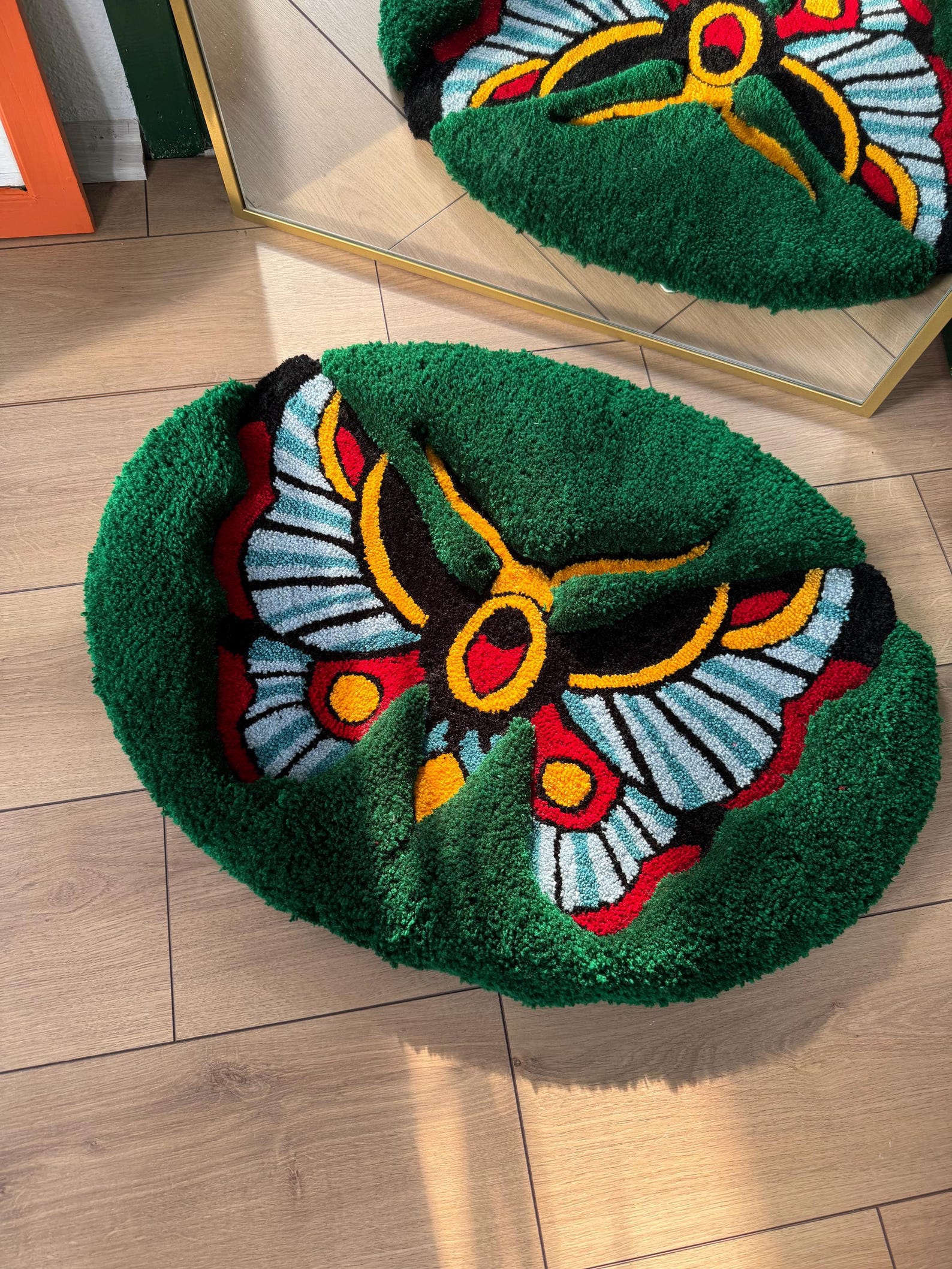 Oldschool Butterfly 3D Fluffy Handmade Tufted Rug, Fluffy Home Decor ...