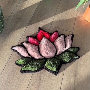 Lotus Flower 3D Fluffy Tufted Rug, Handmade Rug, Tufted Wall Art ...