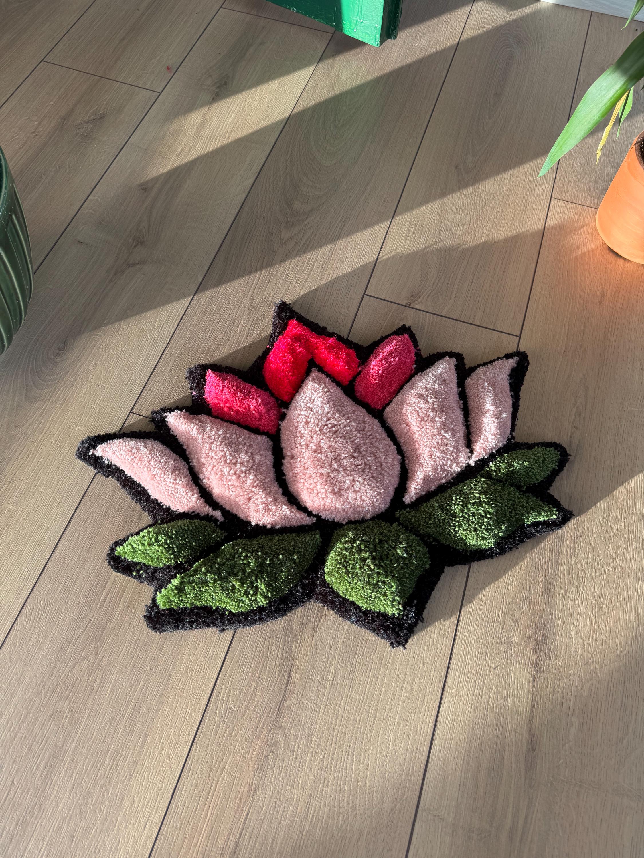 Lotus Flower 3D Fluffy Tufted Rug, Handmade Rug, Tufted Wall Art ...