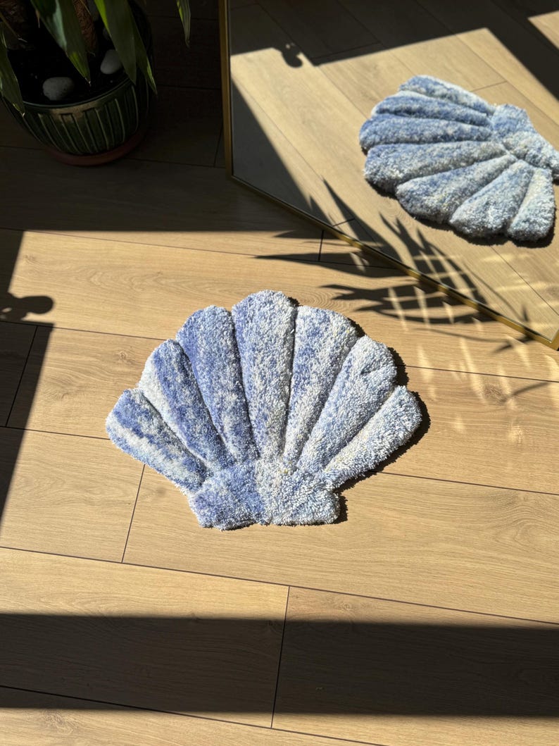 3D Oyster Tufted Rug – Fluffy Handmade Coastal Carpet – Soft Ocean ...