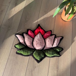 Lotus Flower 3D Fluffy Tufted Rug, Handmade Rug, Tufted Wall Art ...