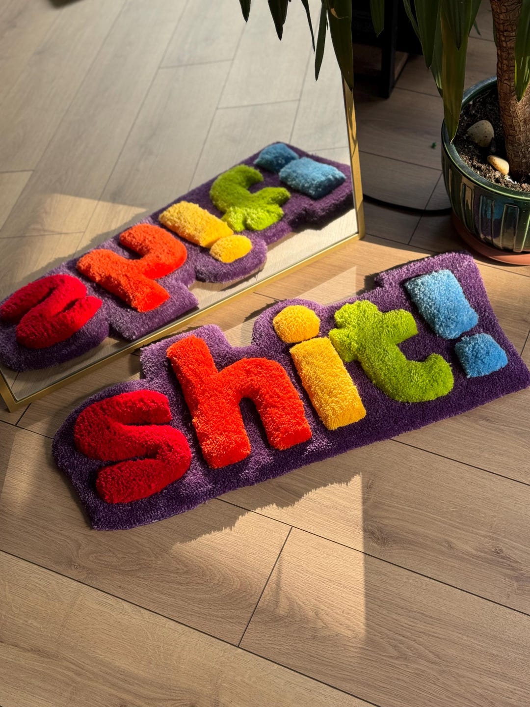 Handmade Sh1t Tufted Rug Colorful 3D Text Carpet Funky Rainbow ...