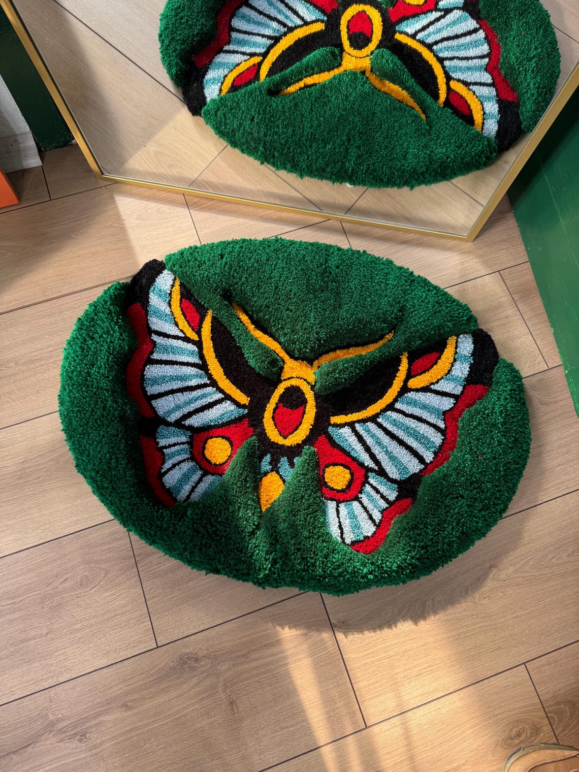 Oldschool Butterfly 3D Fluffy Handmade Tufted Rug, Fluffy Home Decor ...