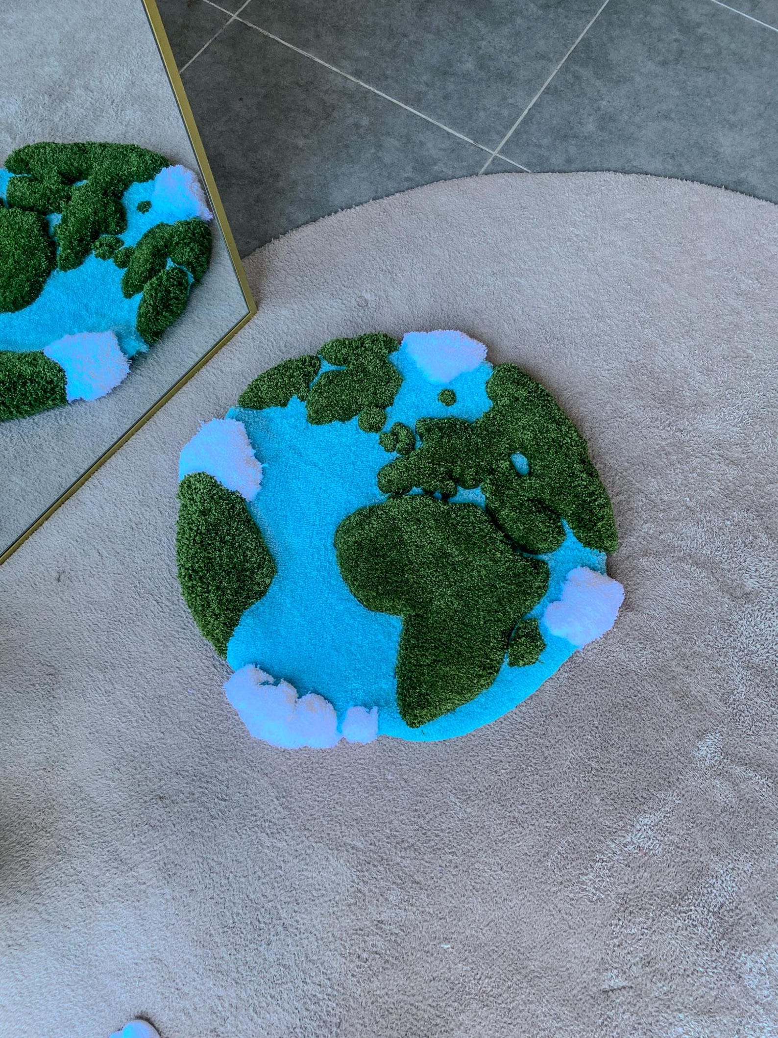 3D World Map Tufted Rug - Geometric World Map Area Rug, Interactive Rug ...