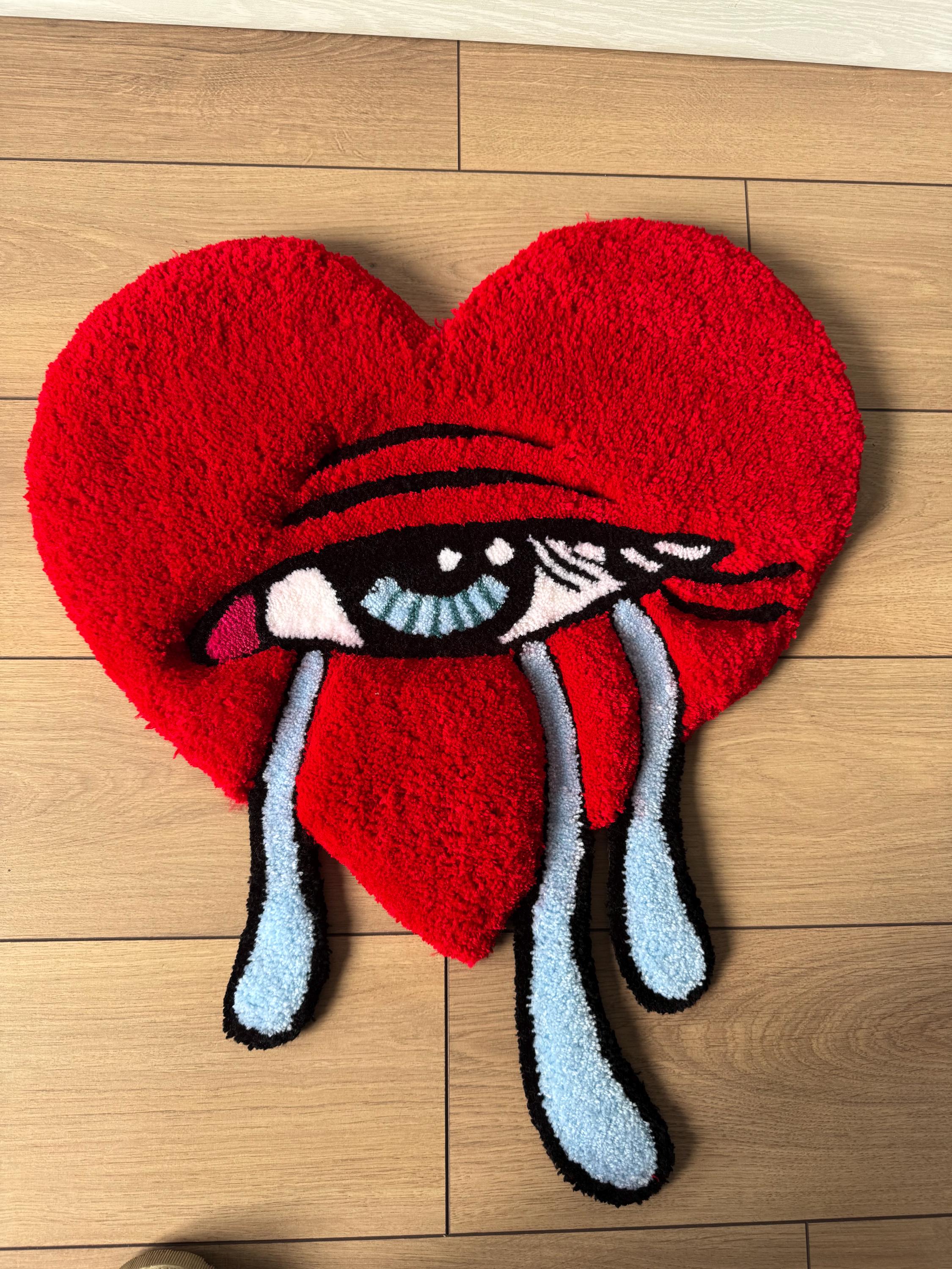Crying Heart 3D Tufted Rug , Handmade Tufting Rug, Fluffy Rugs - Etsy