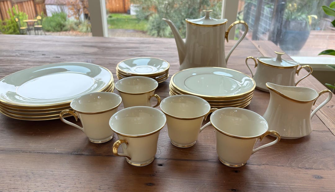 Lenox Eternal 14 K Gold Tea Set for 5 - Etsy