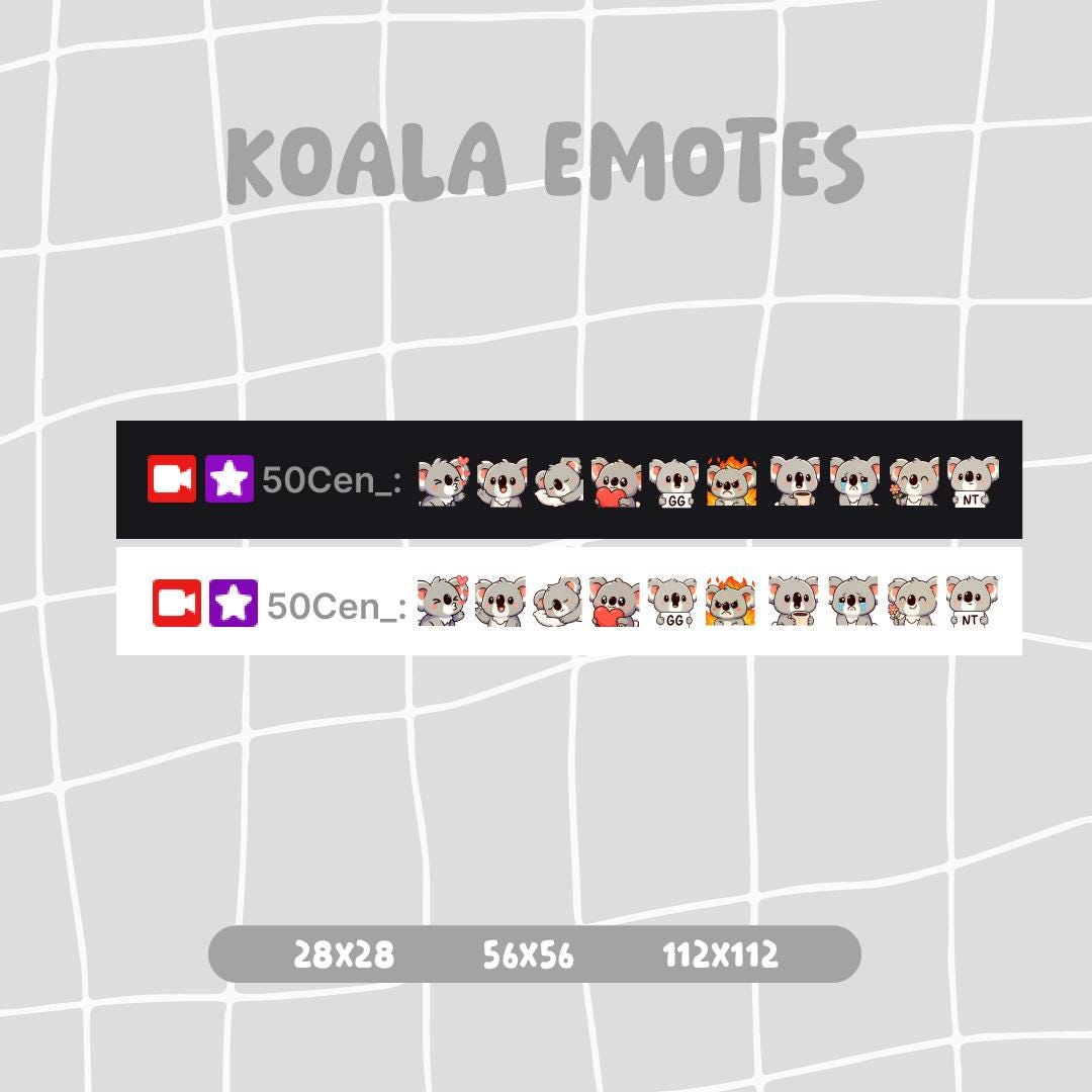 Koala Emotes / Pack X 10 / Cute Emotes / Twitch and Discord - Etsy