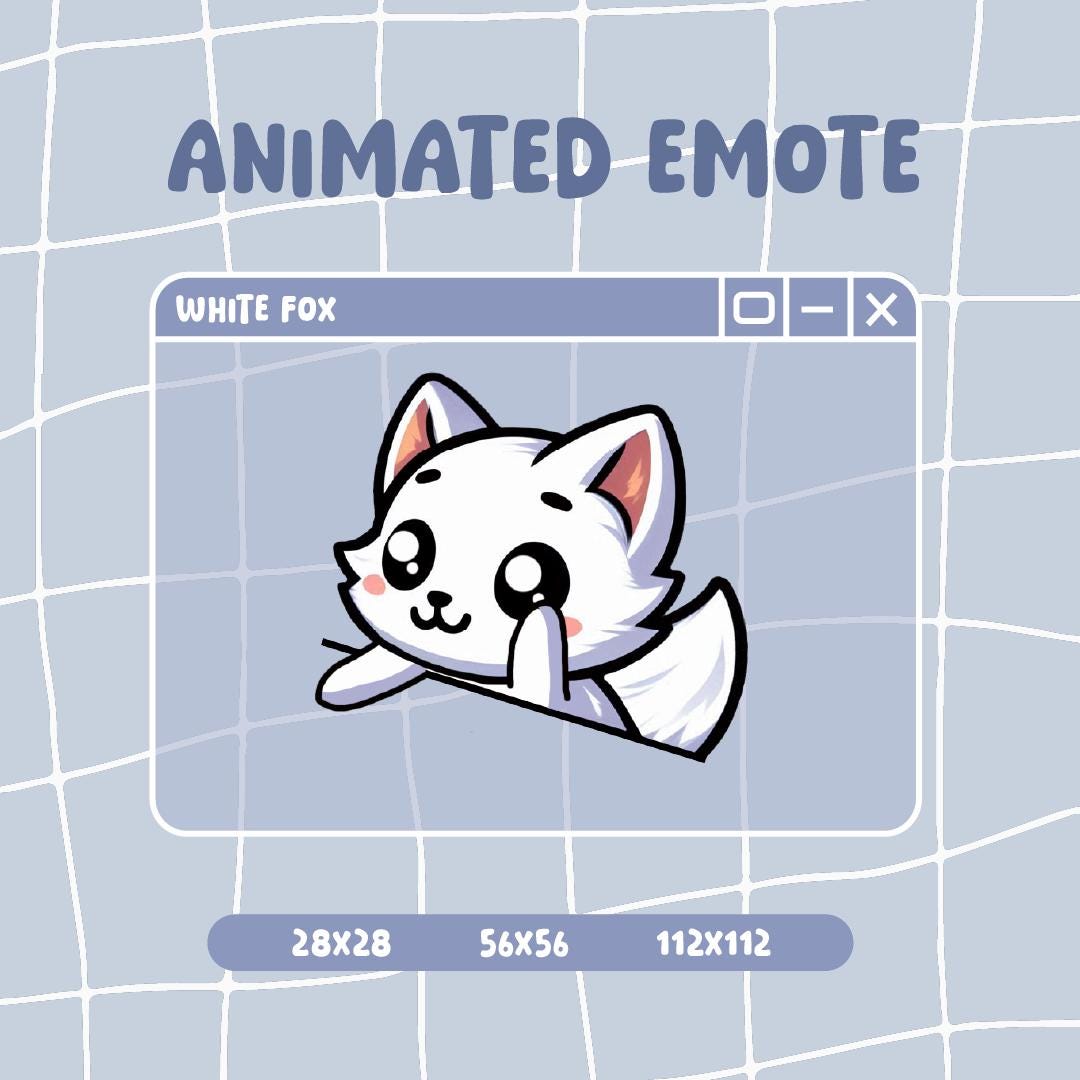 Bongo White Fox Emote / Animated Emote / Emotes for Twitch and Discord ...