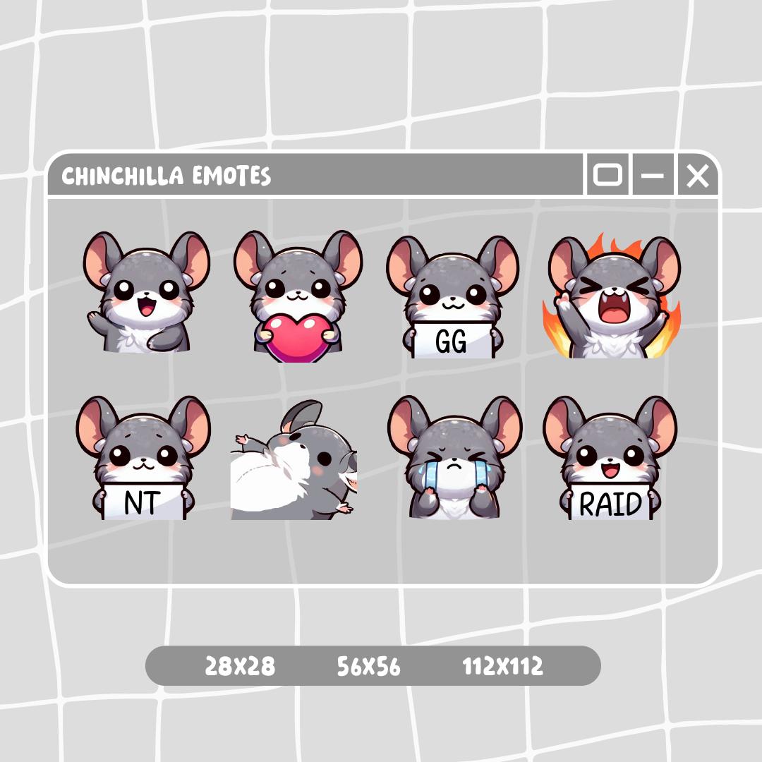 Chinchilla Emotes / Pack X 8 / Cute Emotes / Twitch and Discord - Etsy