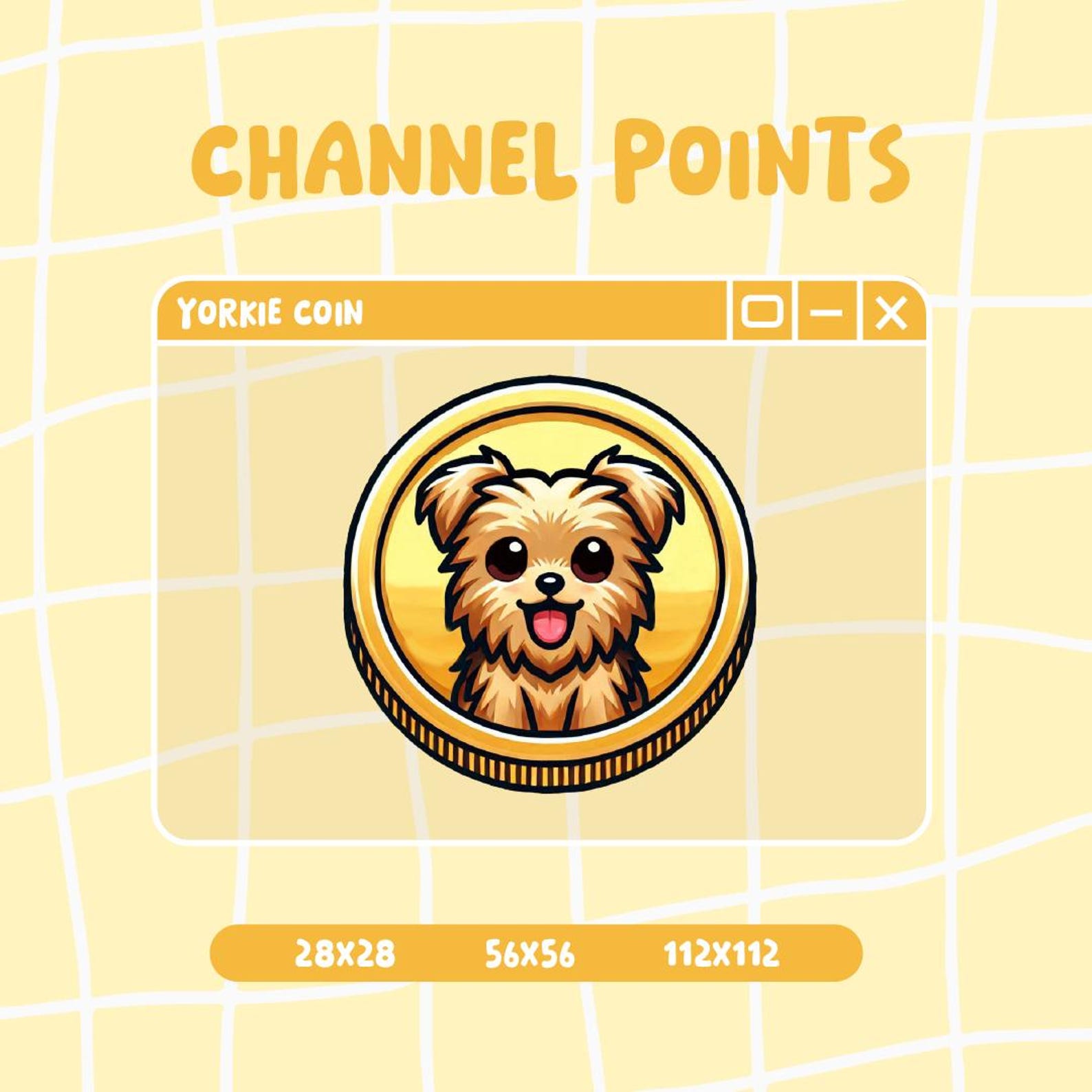 Yorkie Coin Emote / Dog Channel Points / Cute Emotes for Twitch and ...