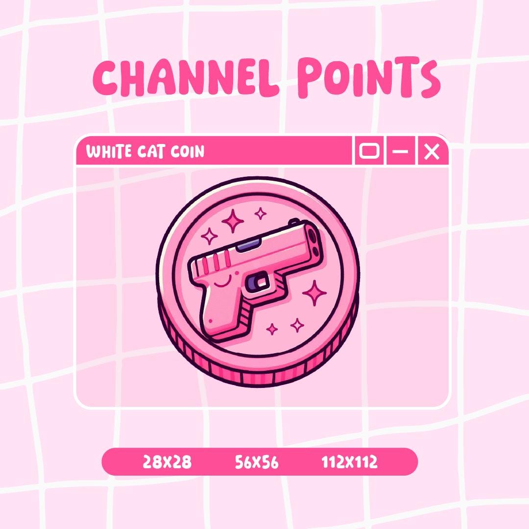 Pink Gun Coin Emote / Channel Points / Emotes for Twitch and Discord - Etsy