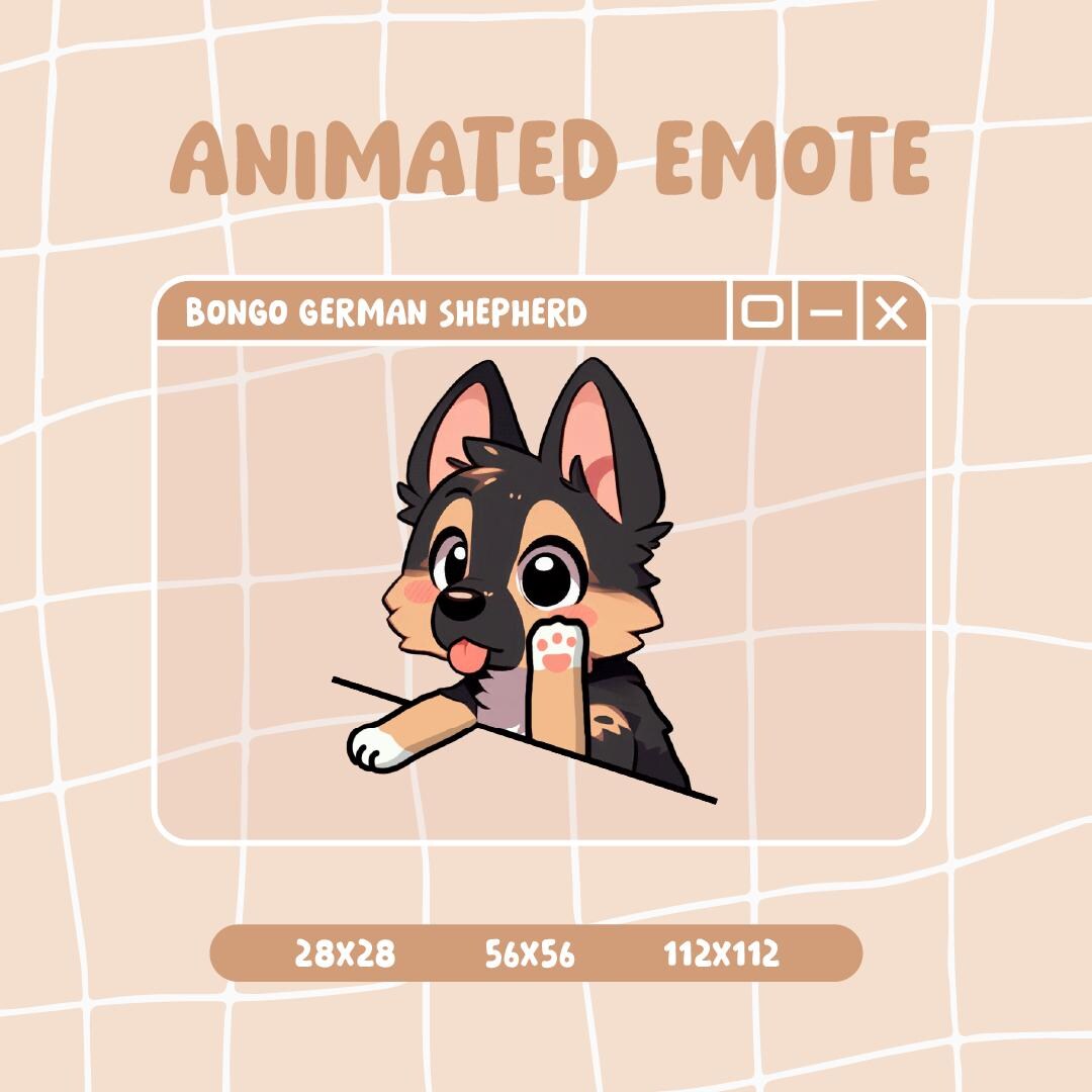 Bongo German Sheperd / Animated Dog Emote / Emotes for Twitch and ...