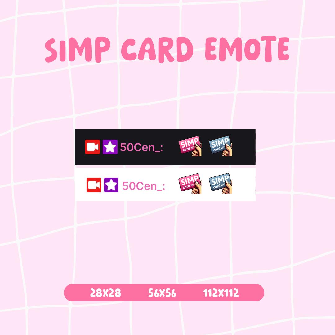 Simp Card Emote / Pink and Blue / Emote Meme / Twitch and Discord - Etsy