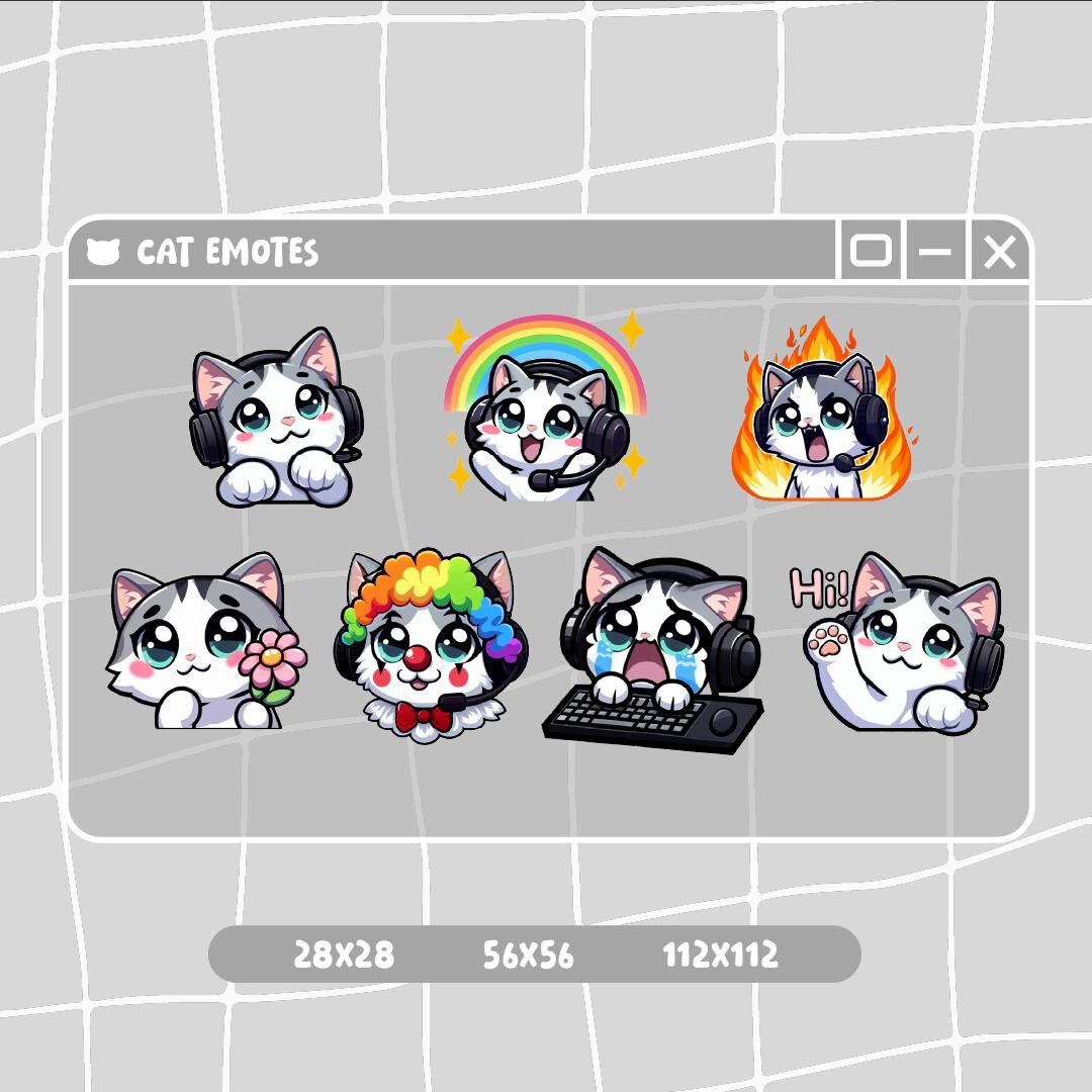 Cute Kitten Emotes / Pack X 7 / Cute Cat Emotes / Twitch and Discord ...
