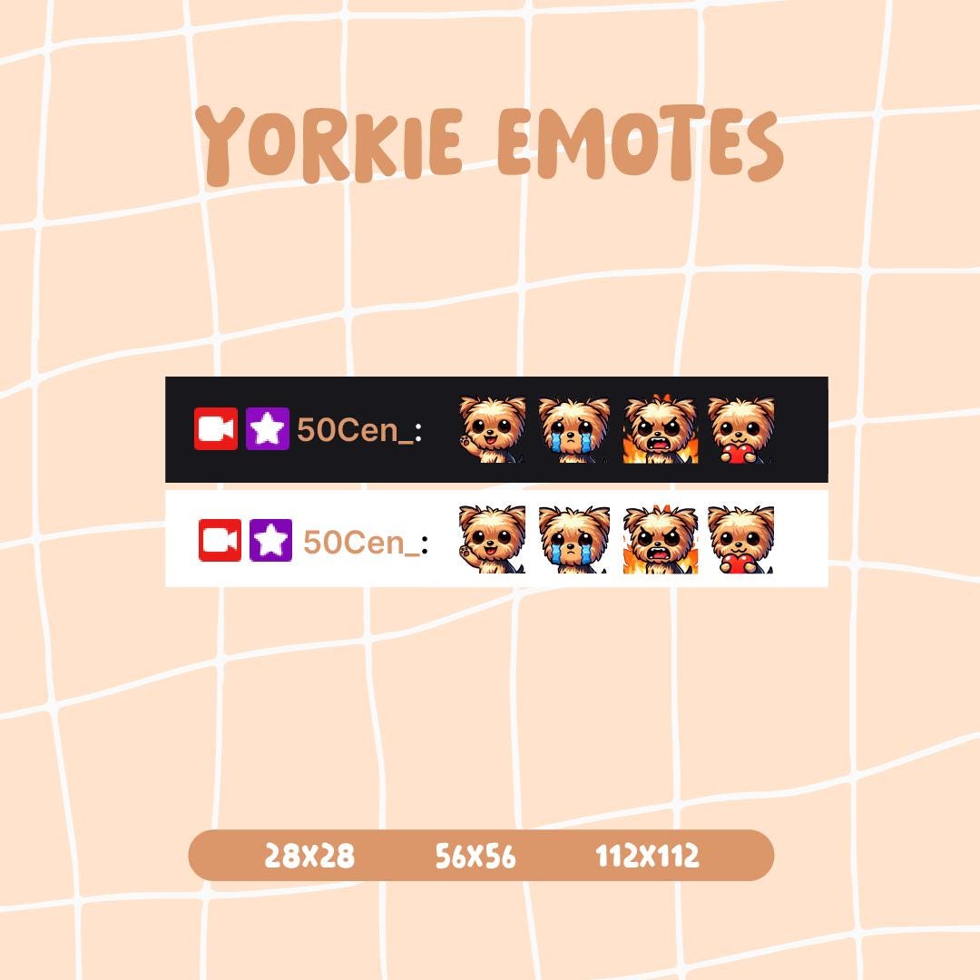 Cute Yorkie Emotes Pack for Twitch and Discord (digital Download) - Etsy