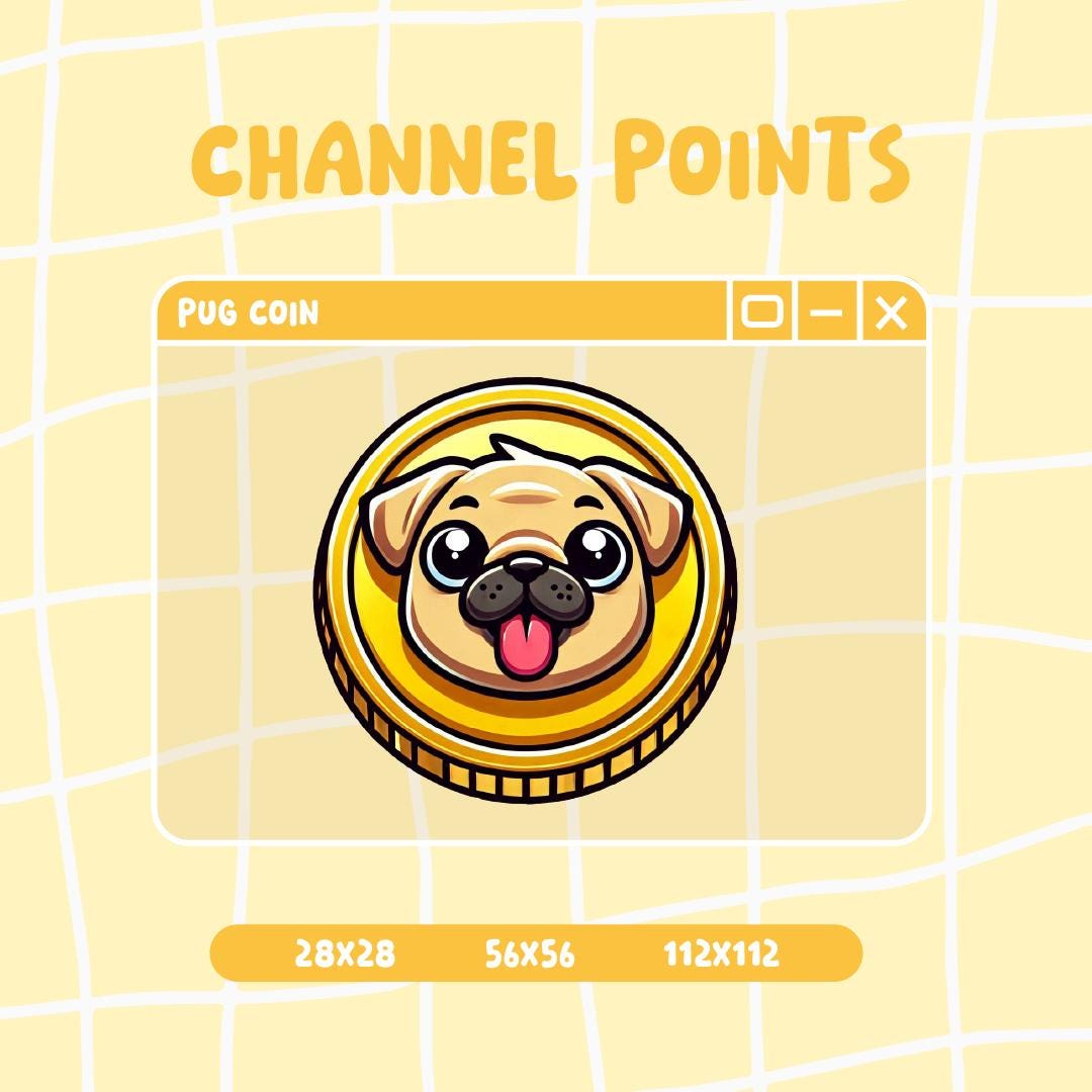 Pug Coin Emote / Dog Channel Points / Emotes for Twitch and Discord - Etsy