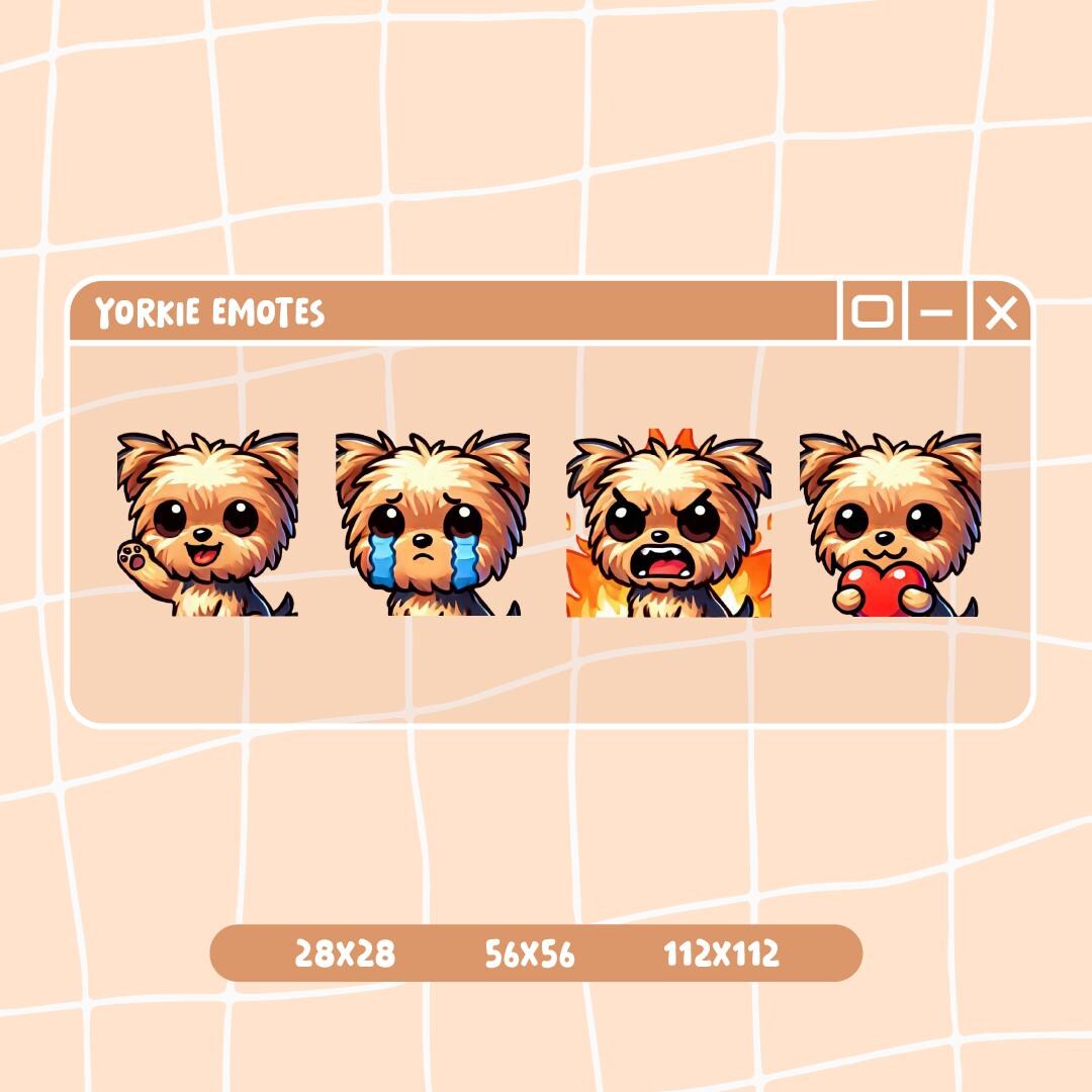 Cute Yorkie Emotes Pack for Twitch and Discord (digital Download) - Etsy