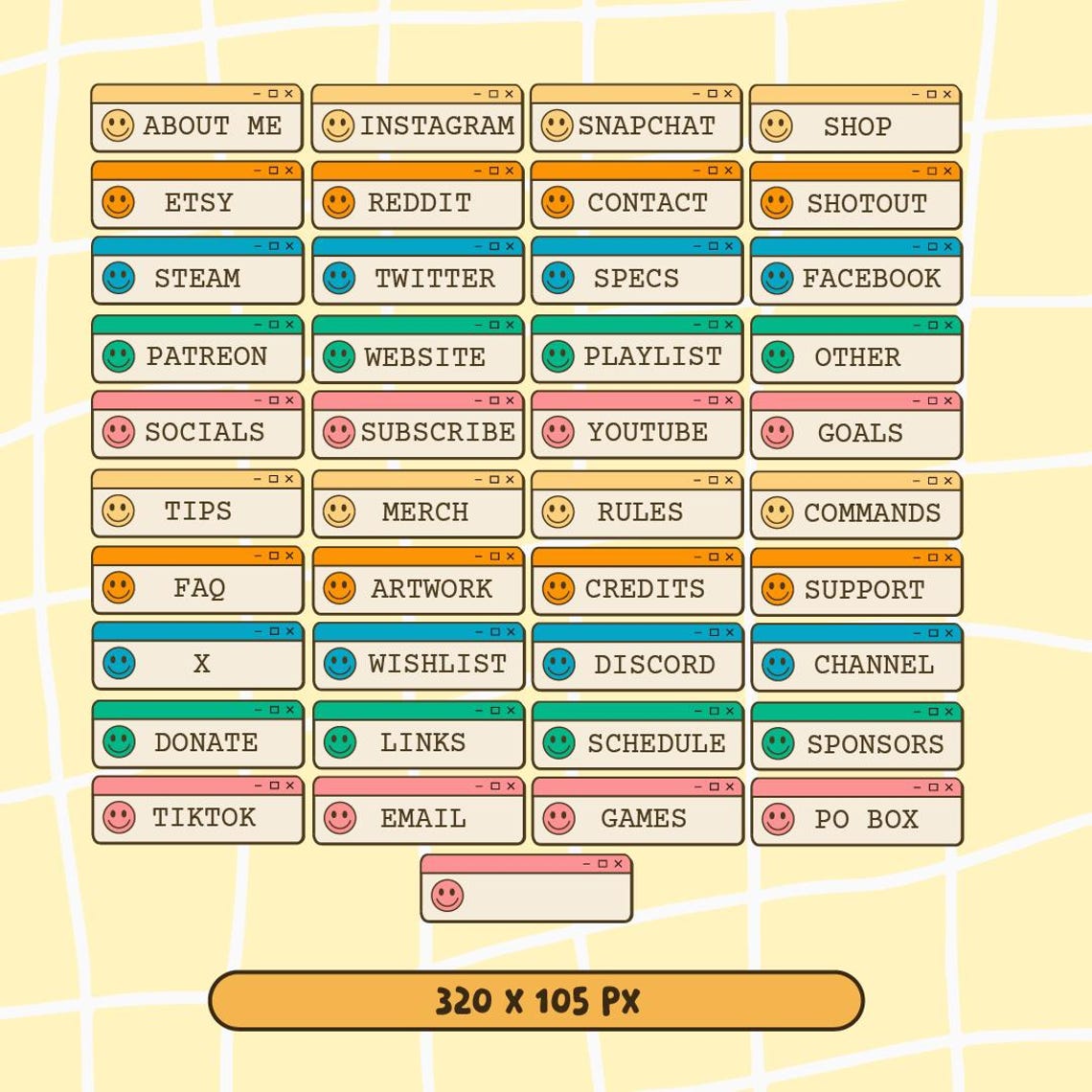 Retro Twitch Panels X 41 / Cute Color Panels / Retro Vintage Computer ...