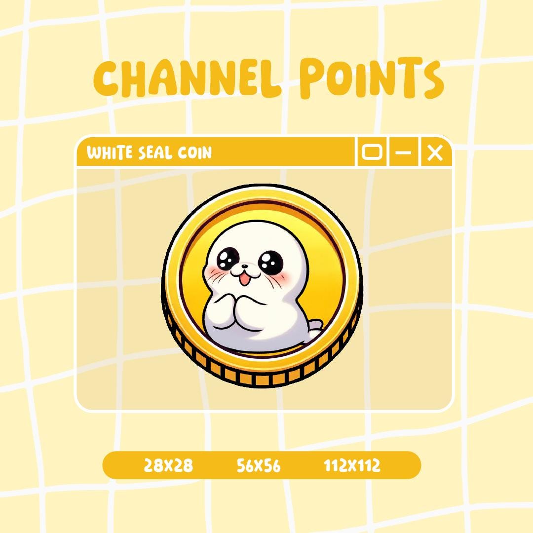 White Seal Coin Emote / Channel Points / Emotes for Twitch and Discord ...