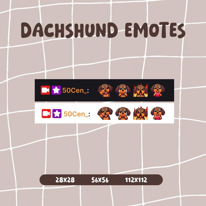 Dachshund Emotes / Pack X 4 / Cute Dog Emotes / Twitch and Discord - Etsy