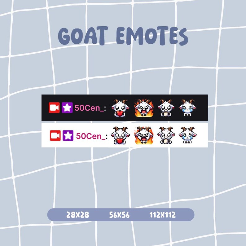 Cute Goat Emotes / Pack X 4 / Cute Emotes / Twitch and Discord - Etsy