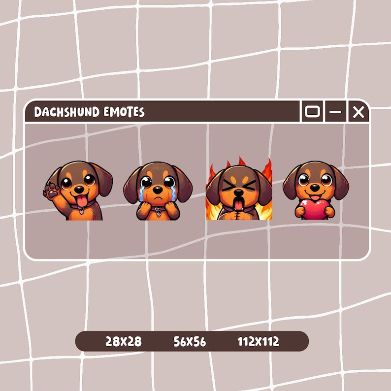 Dachshund Emotes / Pack X 4 / Cute Dog Emotes / Twitch and Discord - Etsy