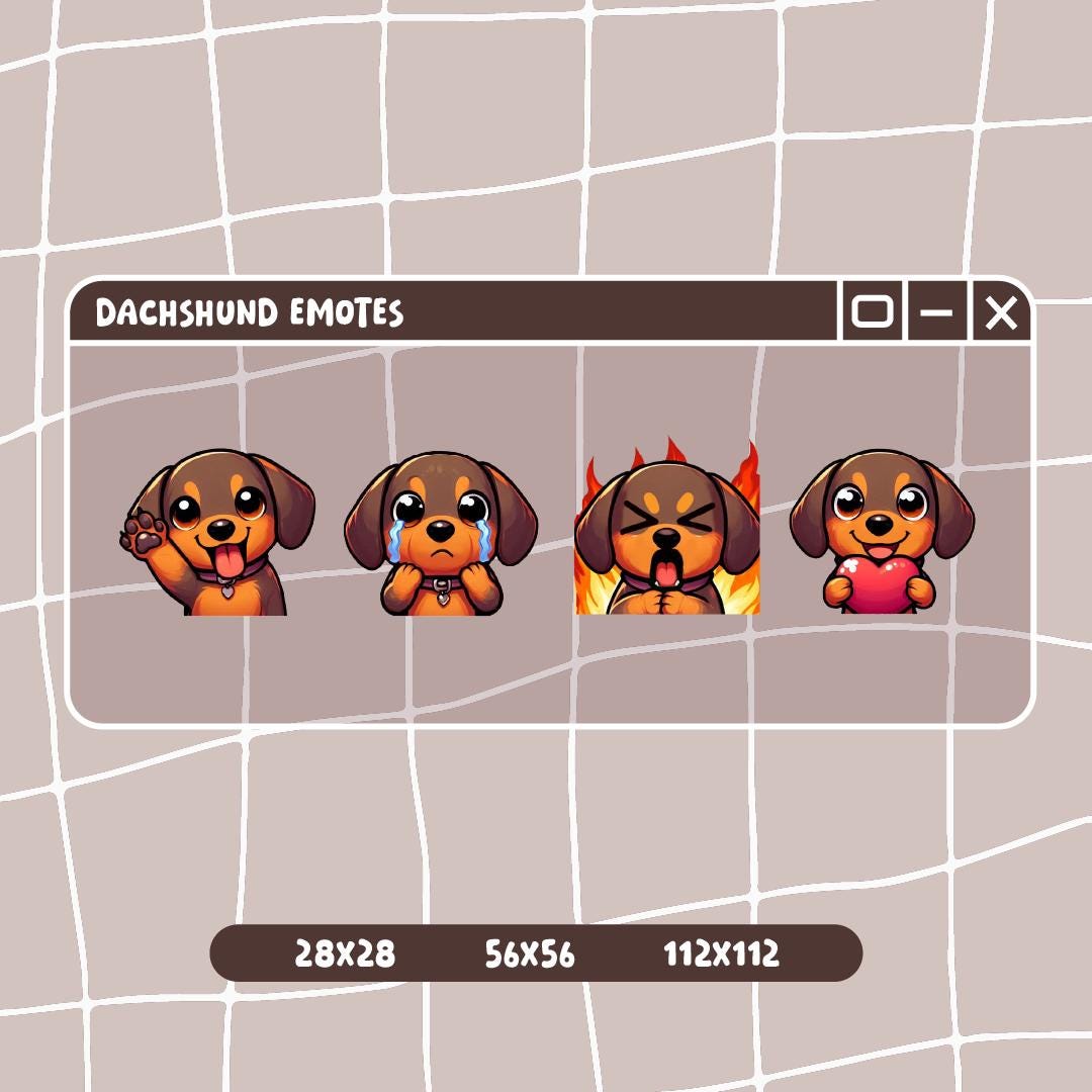 Cute Dachshund Emotes Pack, Twitch/discord (digital Download) - Etsy
