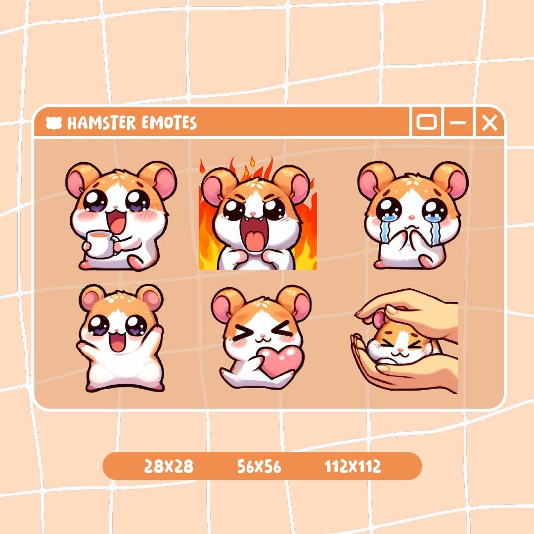 Cute Hamster Emotes Pack for Twitch/discord (digital Download) - Etsy