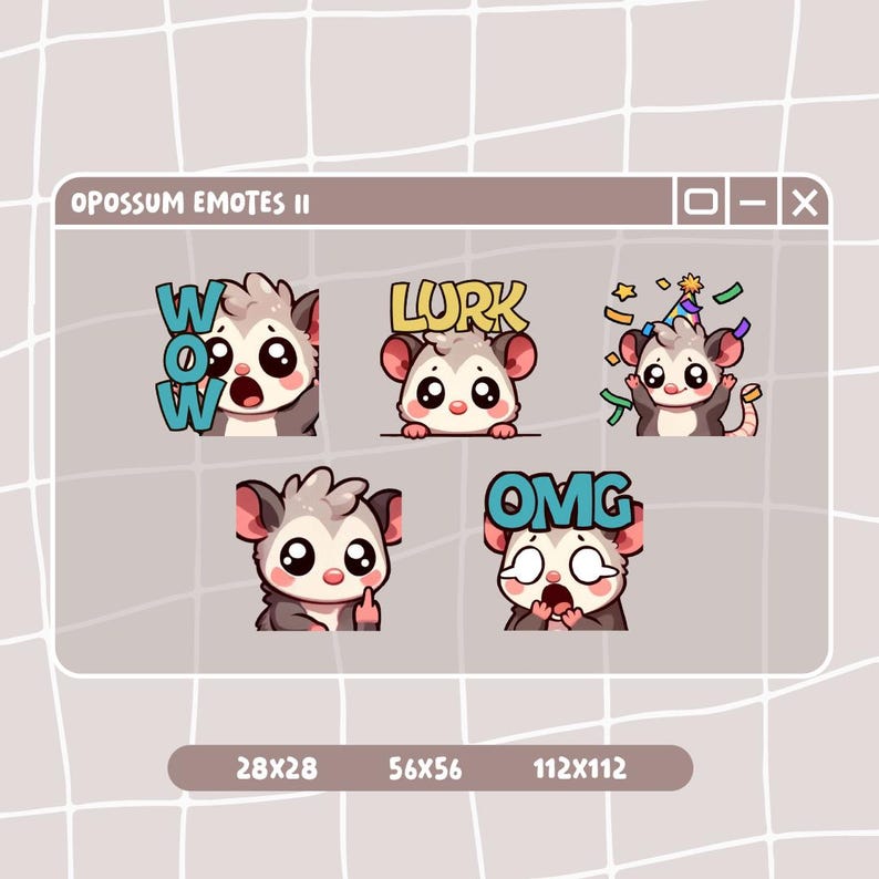 Cute Opossum Emotes II, Streaming Pack (digital Download) - Etsy