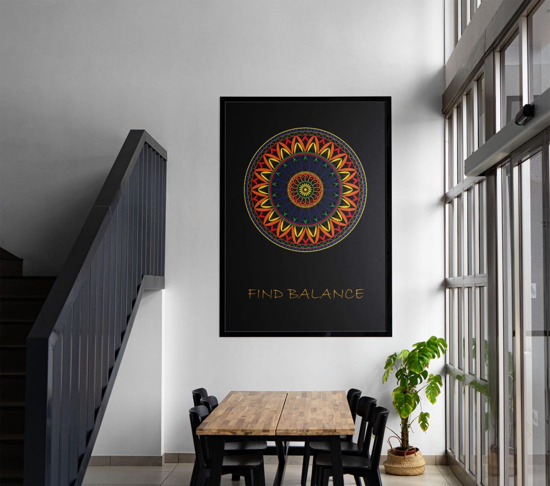 Spiritual Mandala Poster Design, Cosmic Wall Art, Wall Poster, Inner ...