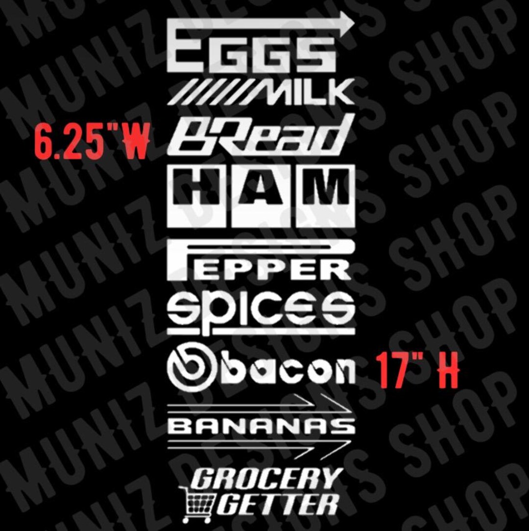 Parodie Racing Stickers Column, Grocery List, Vinyl Decal Sticker ...