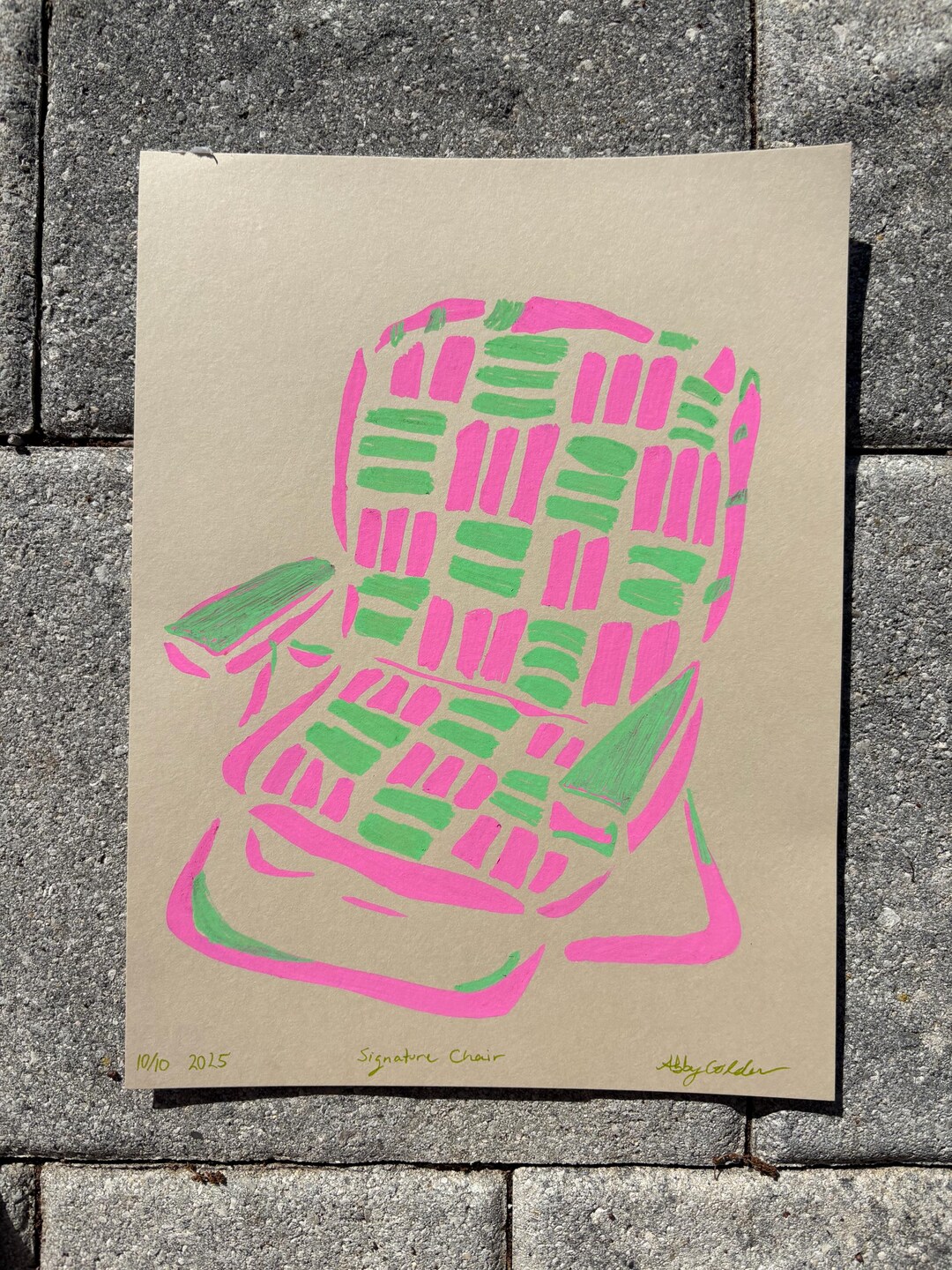 CUSTOM Retro Beach Chair Print -- "your Name Signature Chair" - Etsy