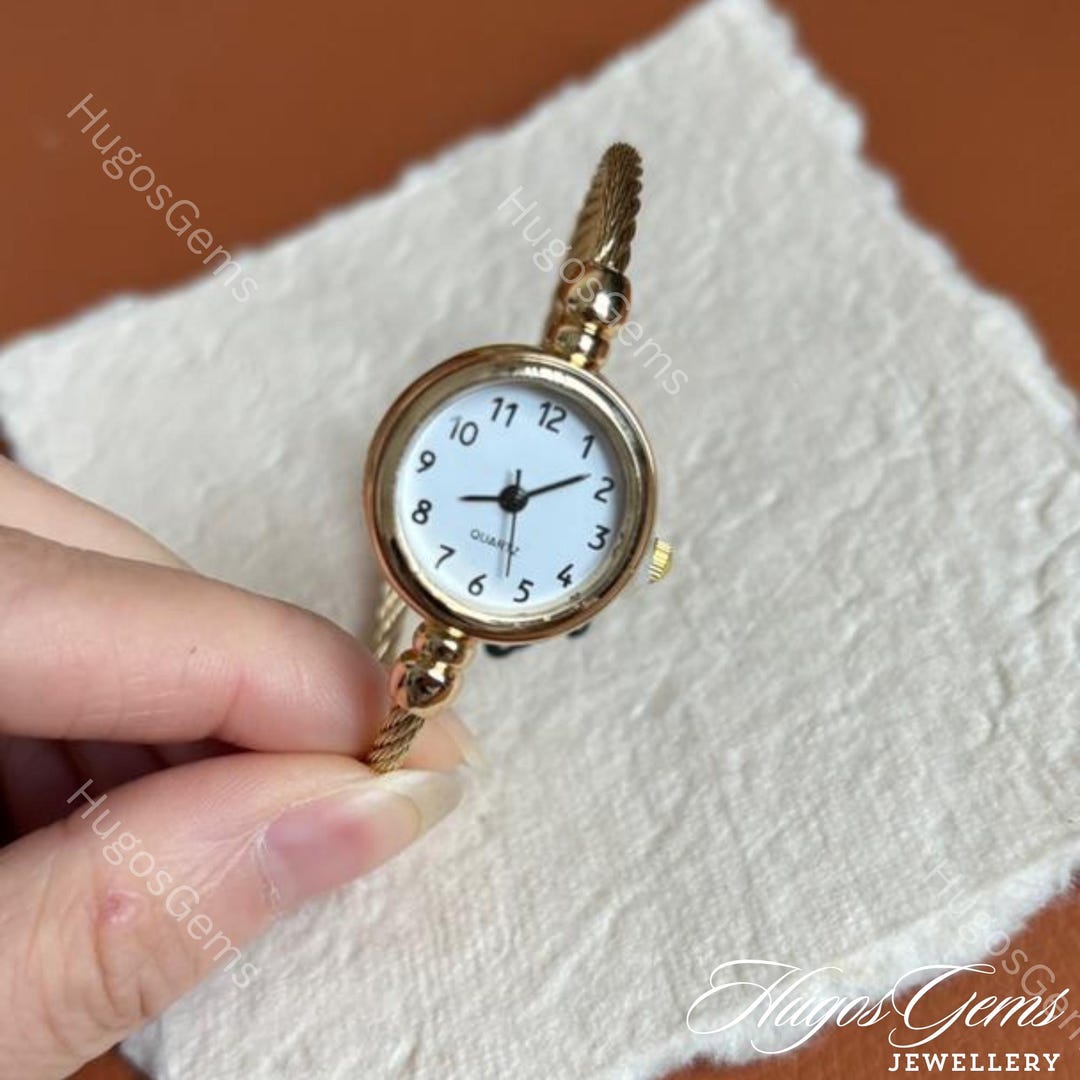 Womens Wrist Watch, Gold Colour Small Watch, Vintage Gold Watch, Round ...