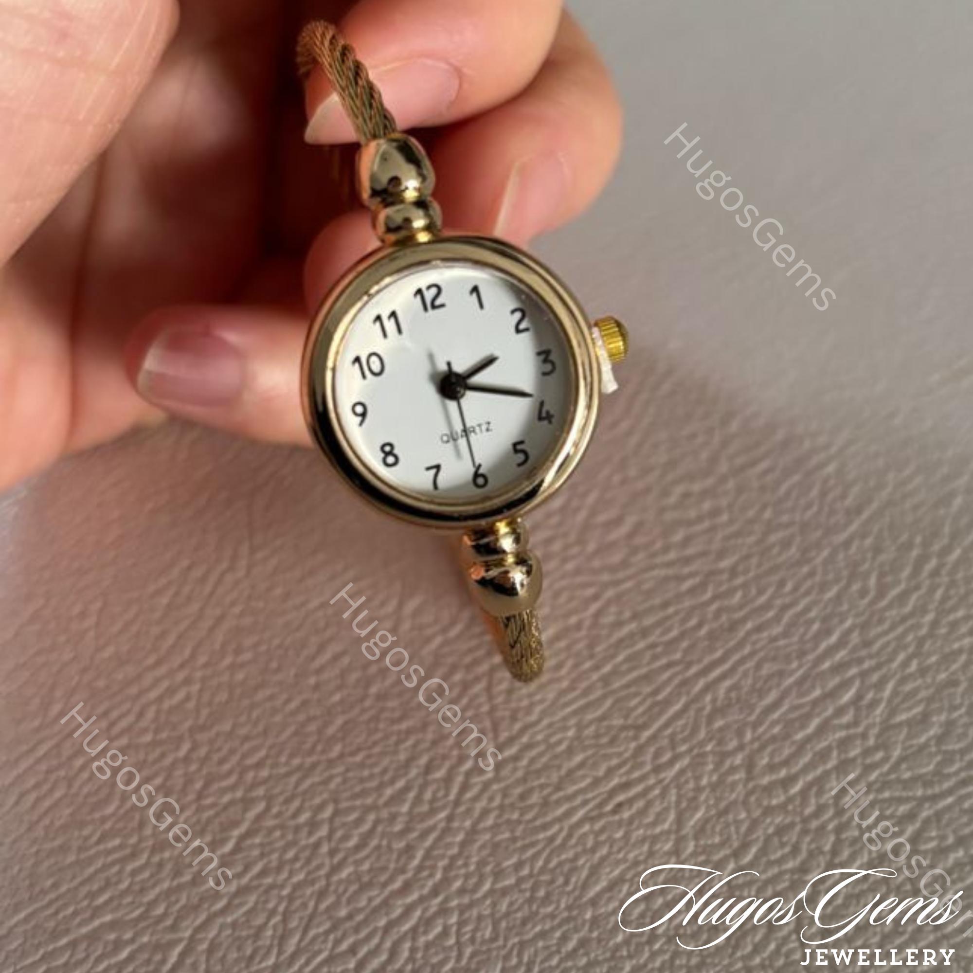 Womens Wrist Watch, Gold Colour Small Watch, Vintage Gold Watch, Round ...