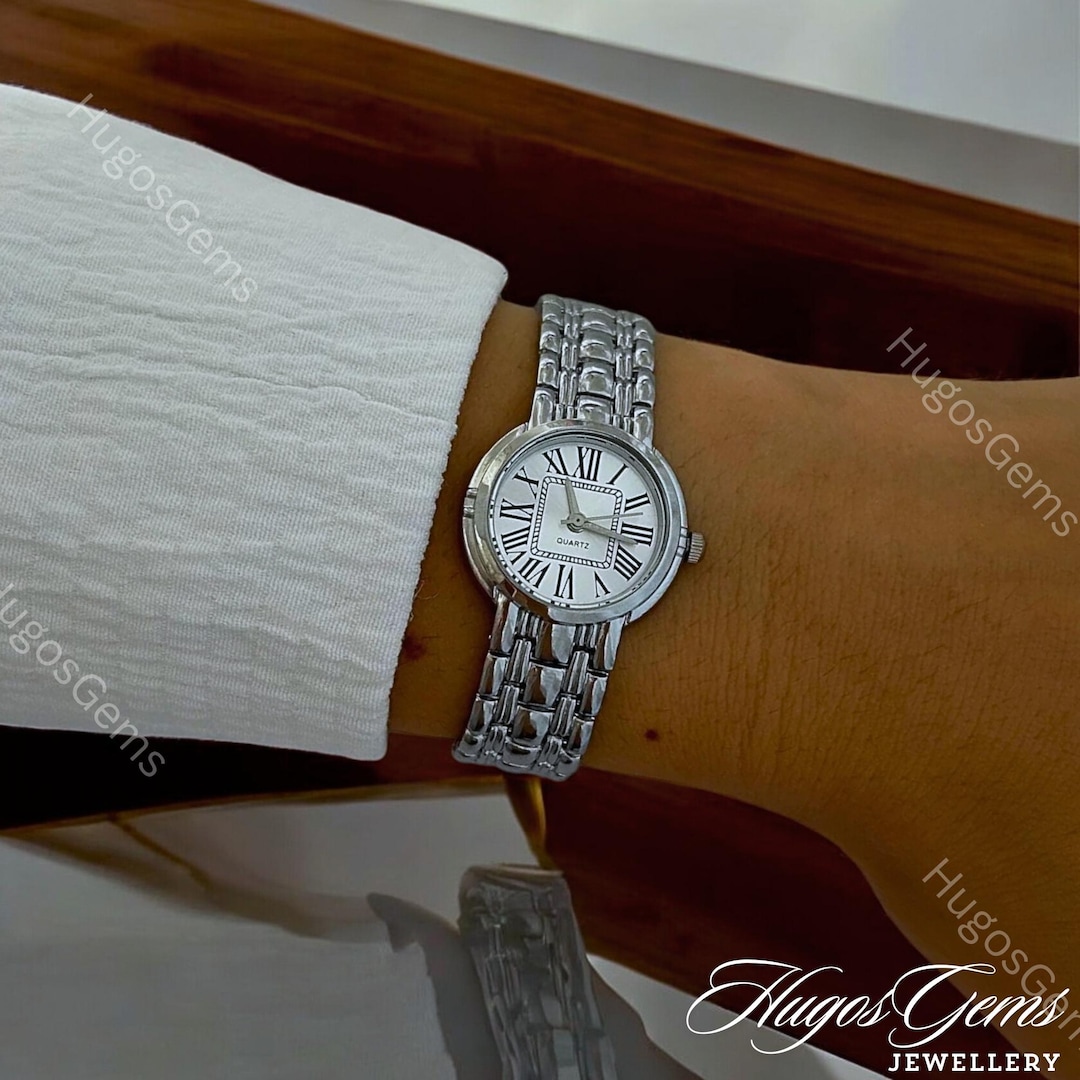 Silver Womens Watch, Vintage Dainty Watch, Minimal Watch for Ladies ...