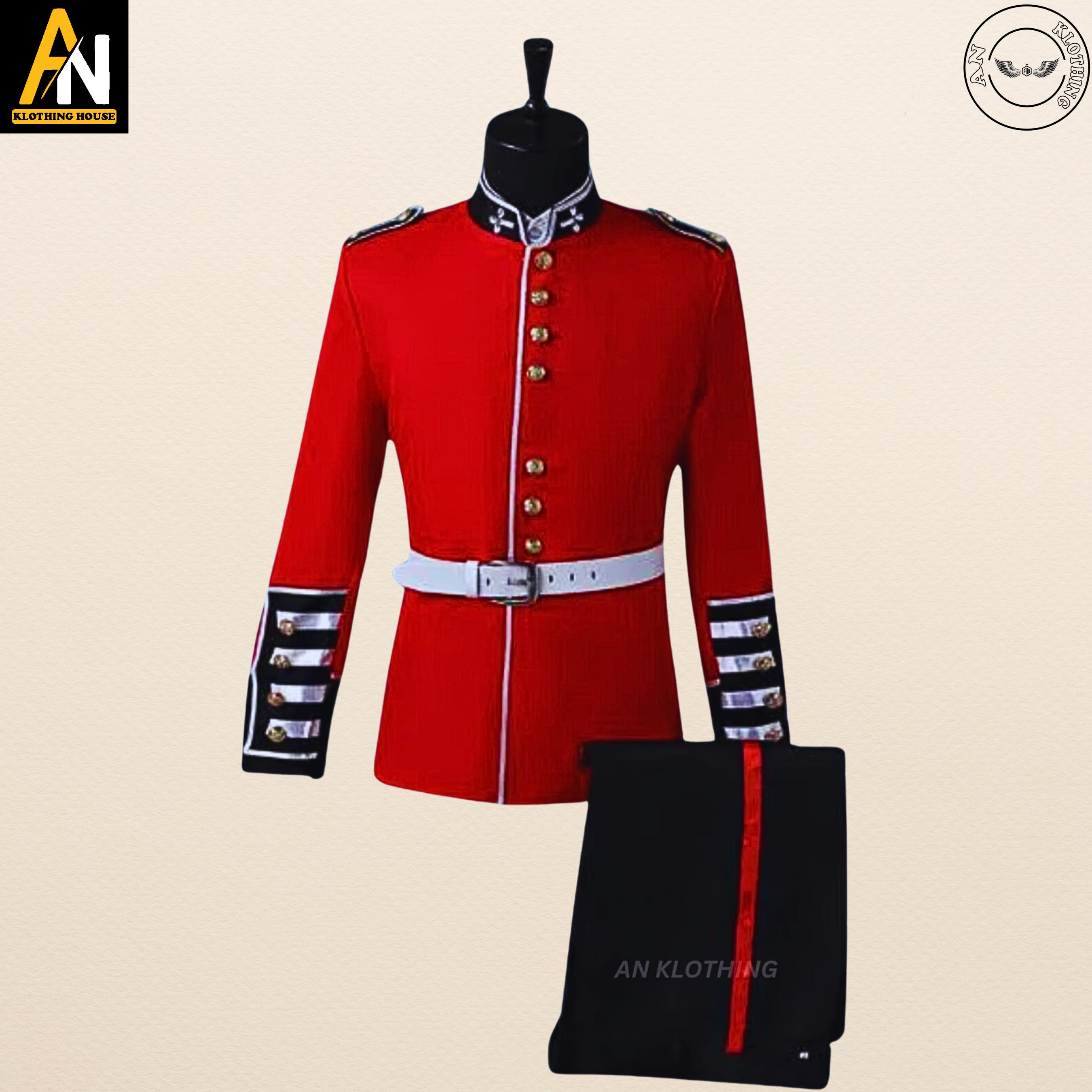 British Uniform Royal Guard Soldier Costume Mens Fancy Dress Outfit ...