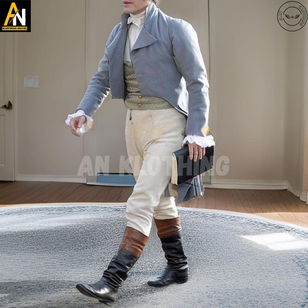 Men's Grey Wool Regency Tailcoat - Perfect for Weddings, Theater ...