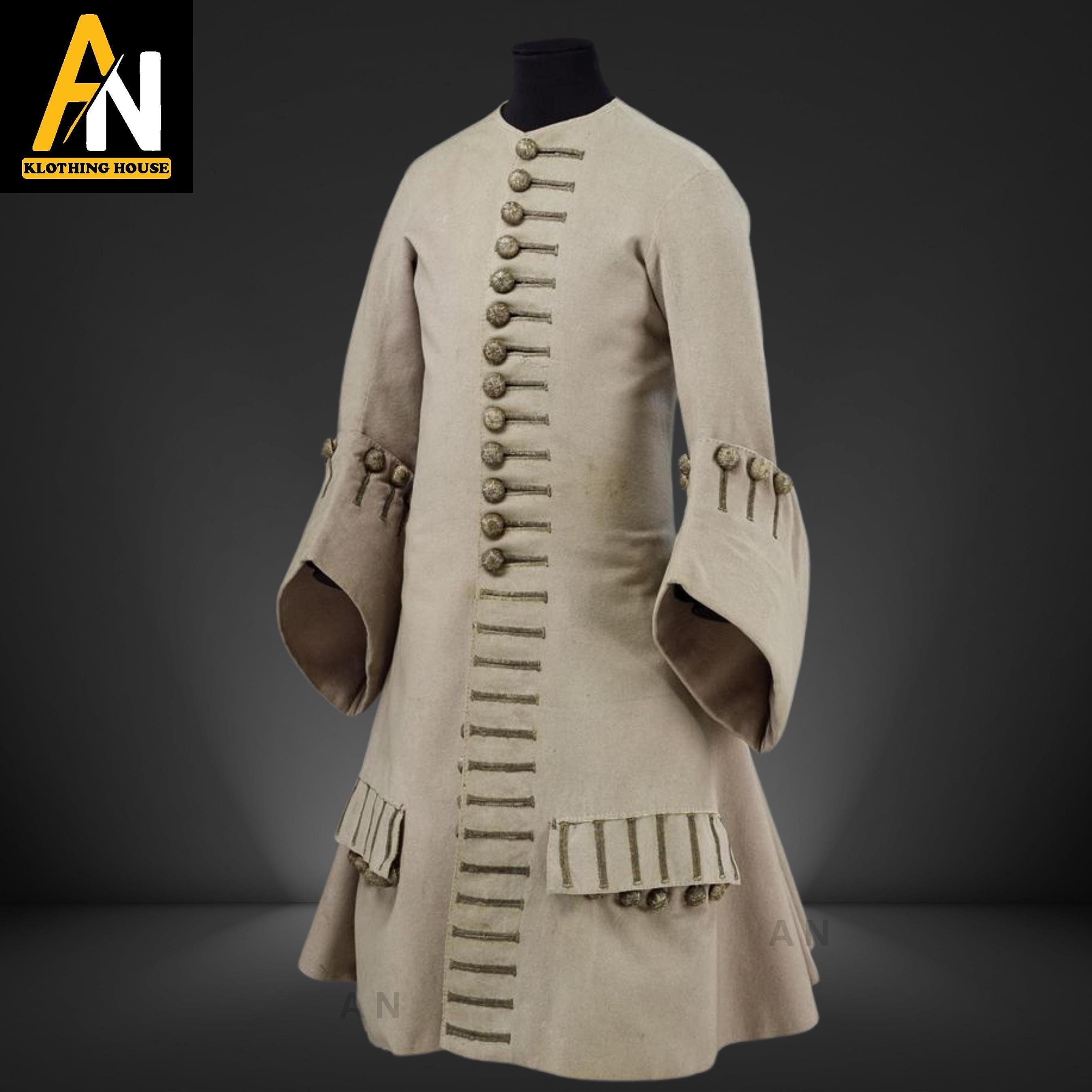 New Military White Long Frock Style Men's Coat Buttons Closure off ...