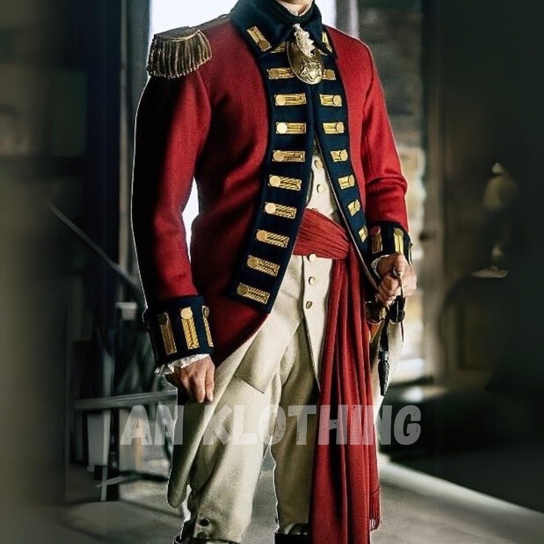 British 18th Century King Regiment Coat - Officer Uniform - Men Wool ...