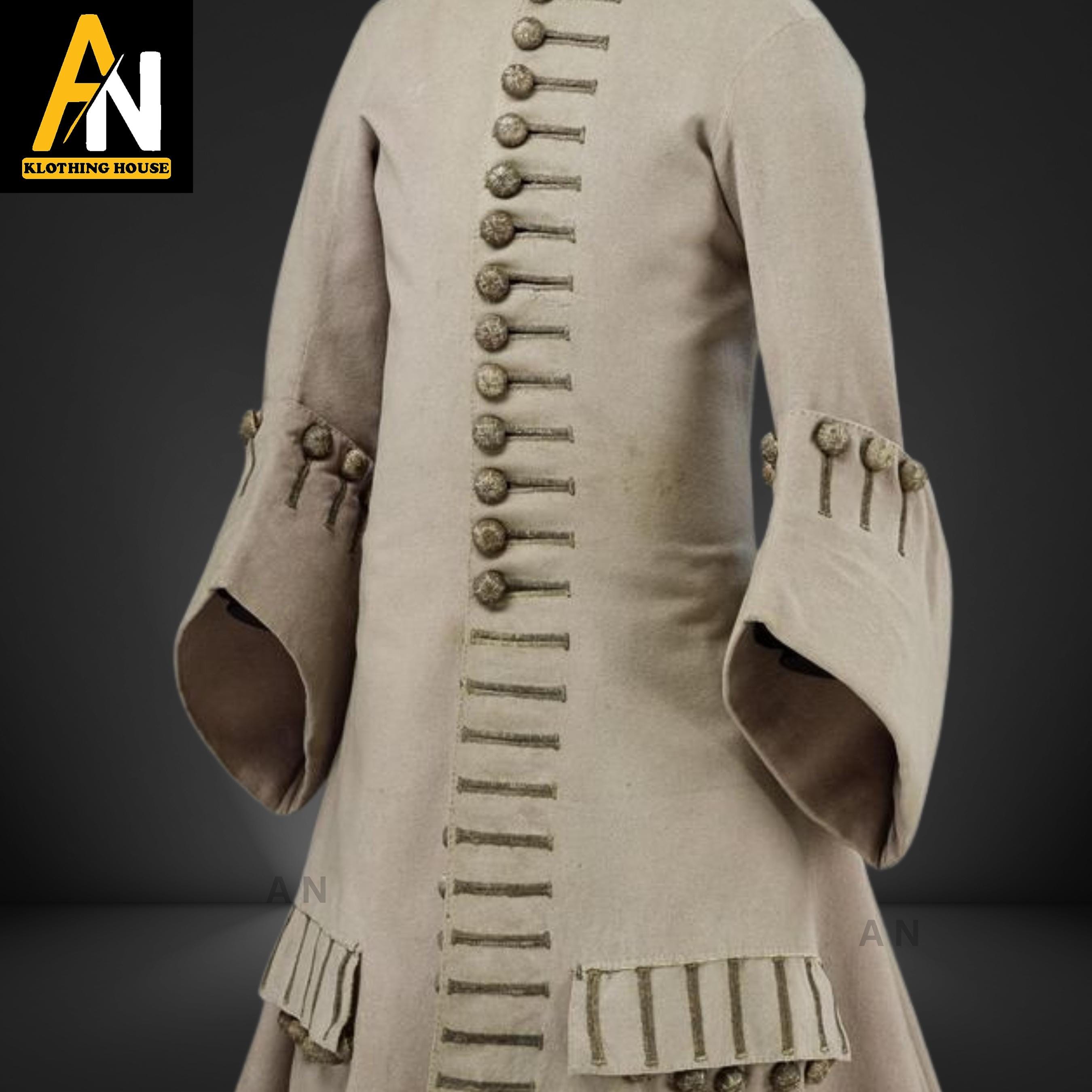 New Military White Long Frock Style Men's Coat Buttons Closure - off ...