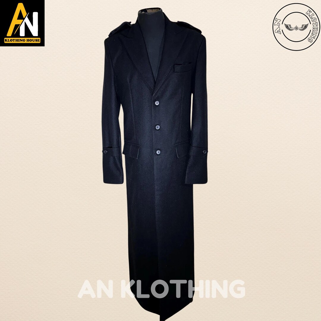 Custom-made Wool Trench Coat for Men - Long Victorian Steampunk Coat ...