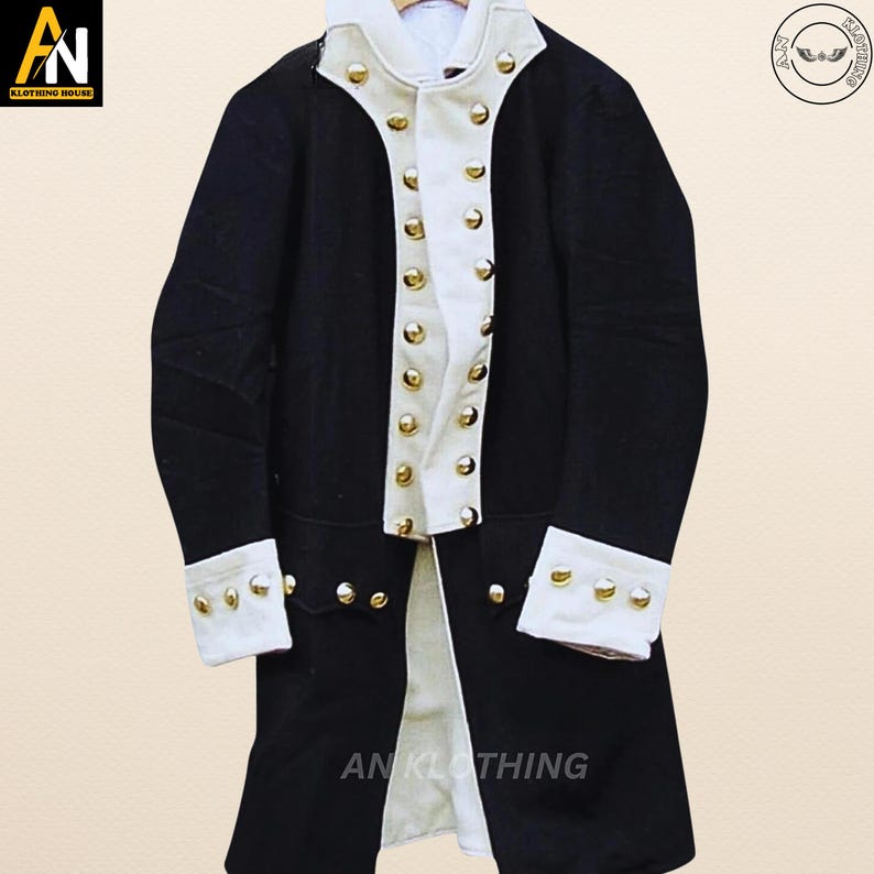 New George Washington Uniform - Black - White Wool - Continental Army ...
