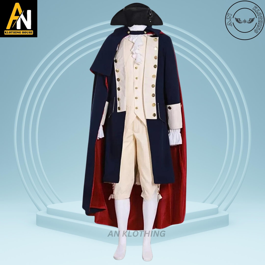 New George Washington Uniform, Navy Blue off White Wool Men 1770s ...