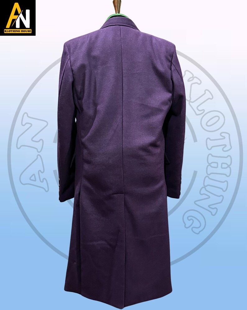 Limited Edition Dark Knight Joker Coat Men's Purple Wool Overcoat for ...