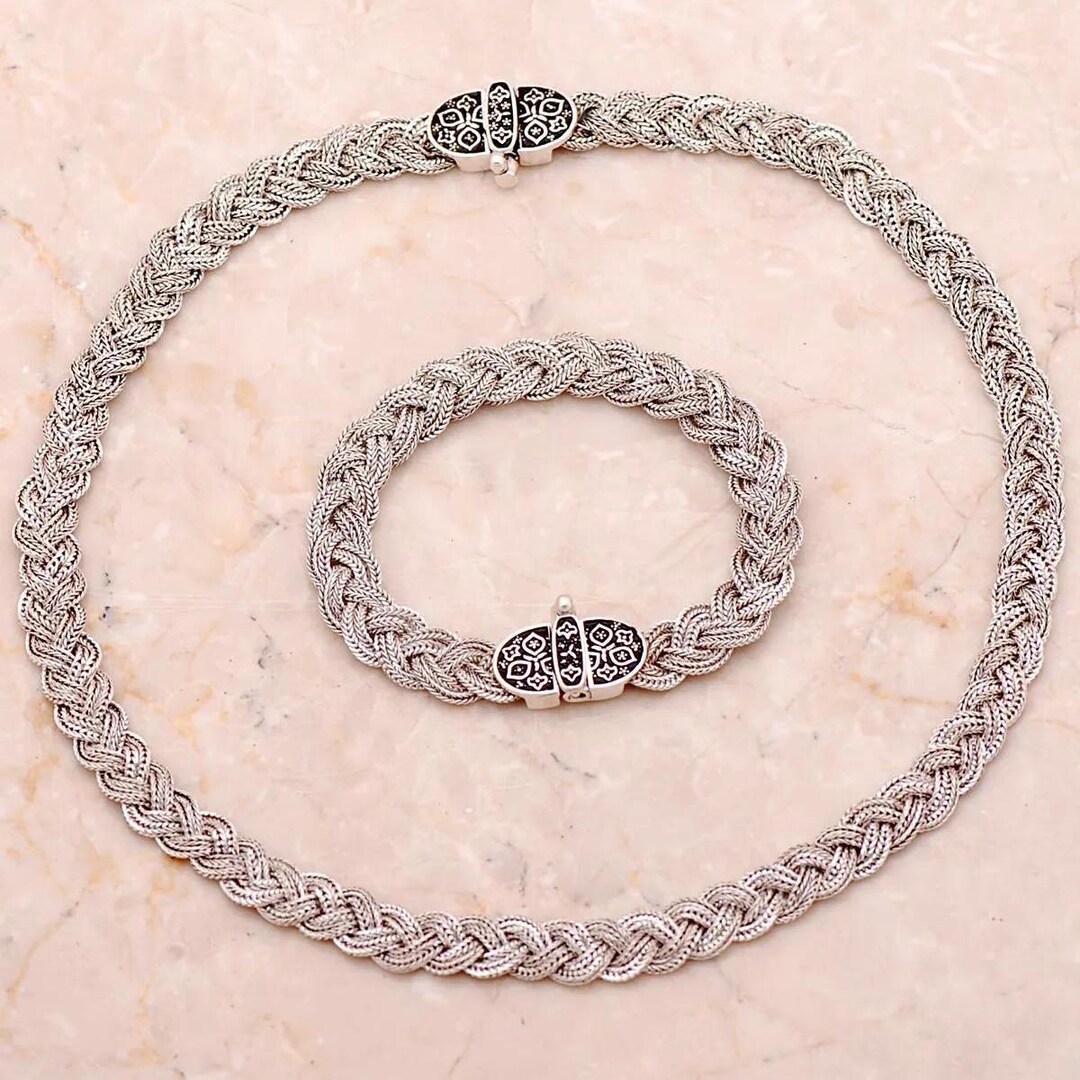 Handwoven Mesh Filigree Silver Set With Anatolian Motifs - Etsy