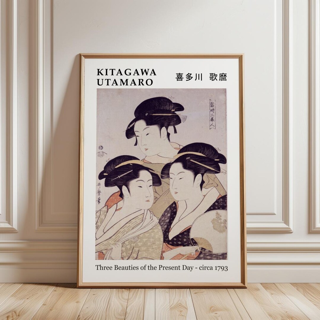 Kitagawa Utamaro Art Print, Woodblock Print Exhibition Poster, Japanese ...